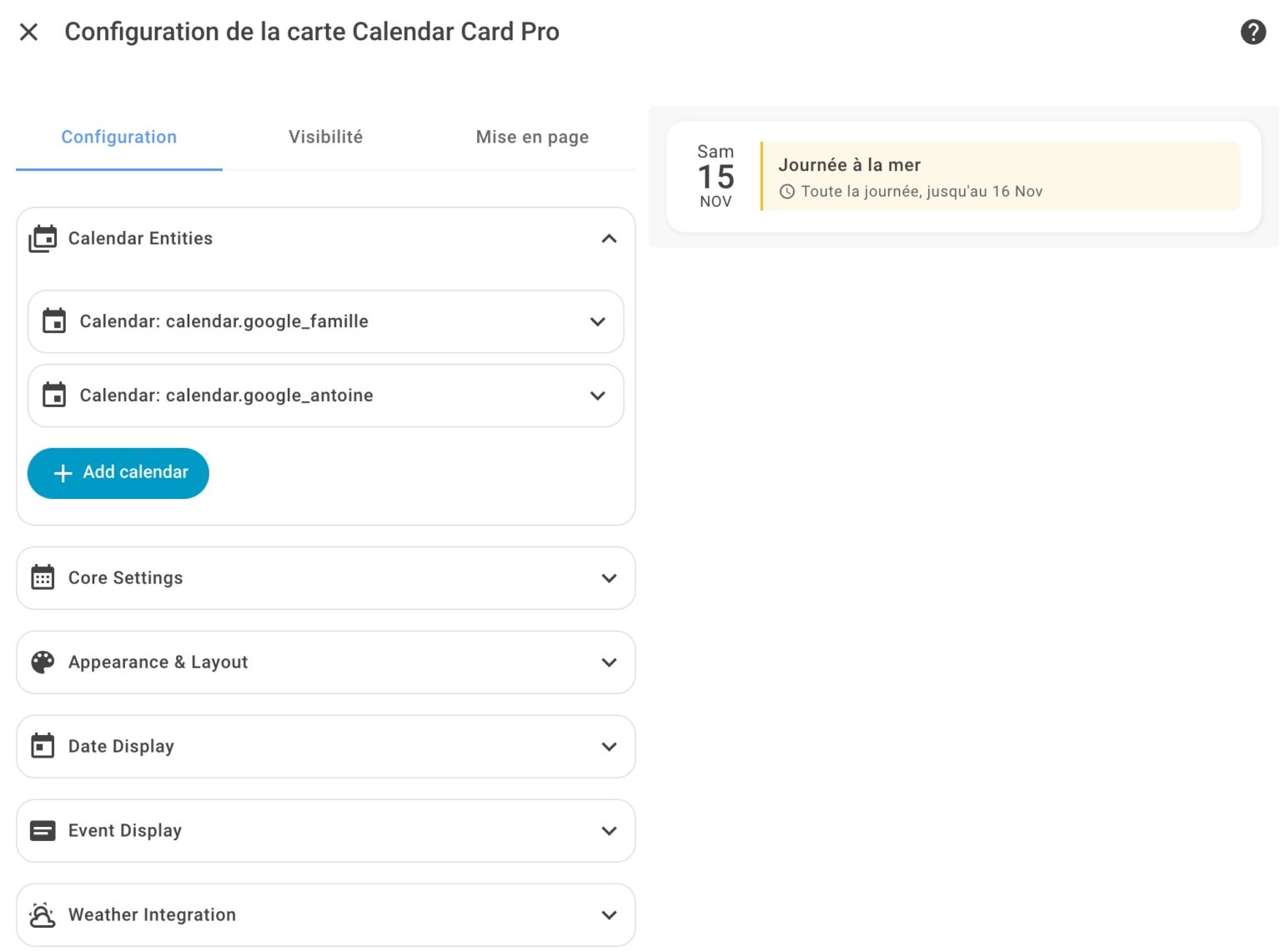 Calendar Card Pro : la meilleure carte calendrier pour Home Assistant